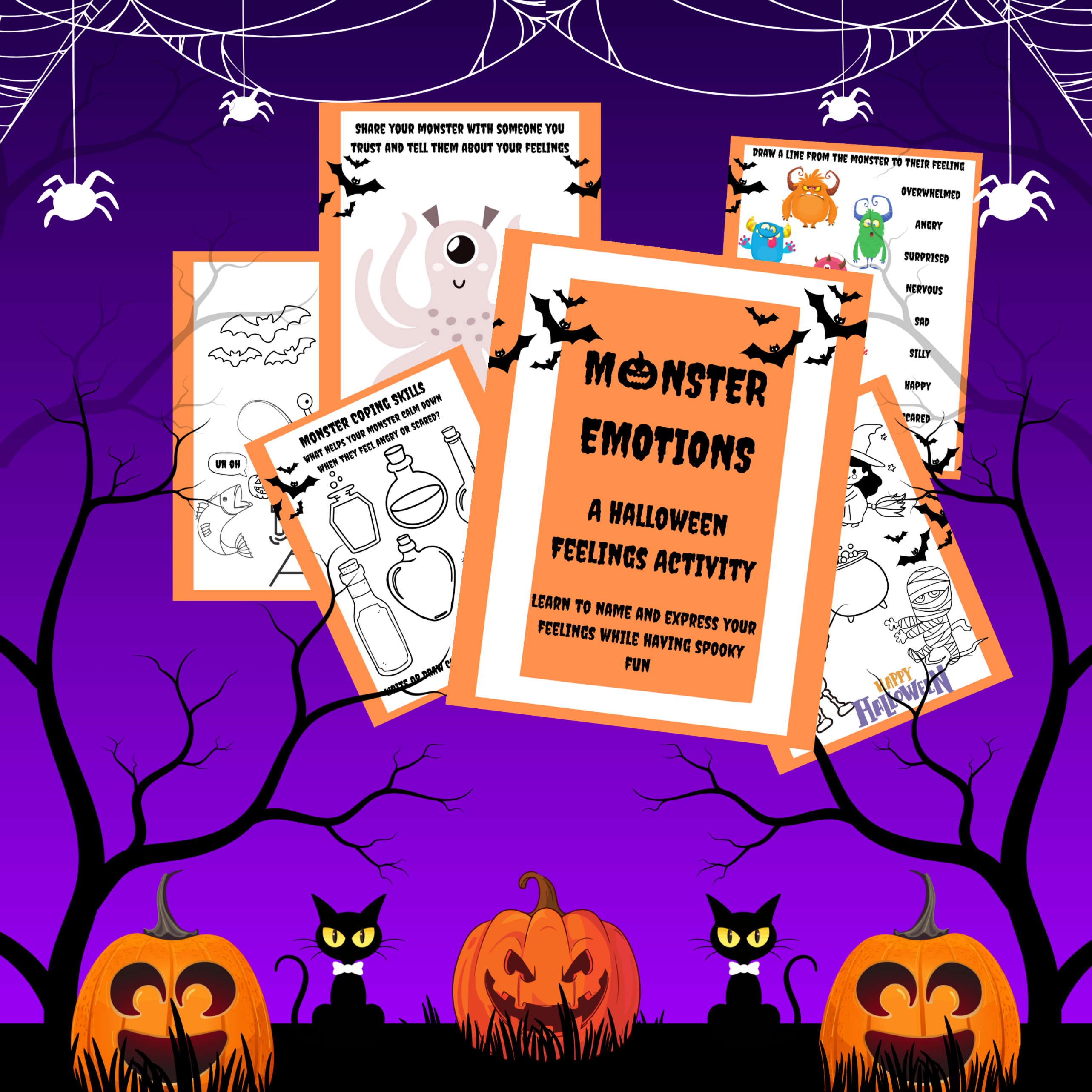 Halloween Emotions Worksheets – Digital Download – Diggin Up Peace